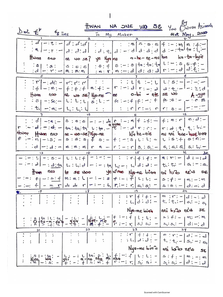 Hwan Na Ɔne Wo Sɛ - Solfa | PDF