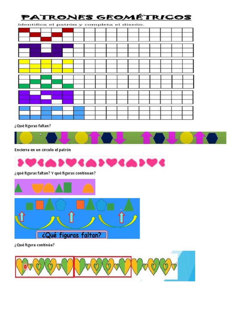 Ficha de Patrones Geometricos 23-08-2023 | PDF