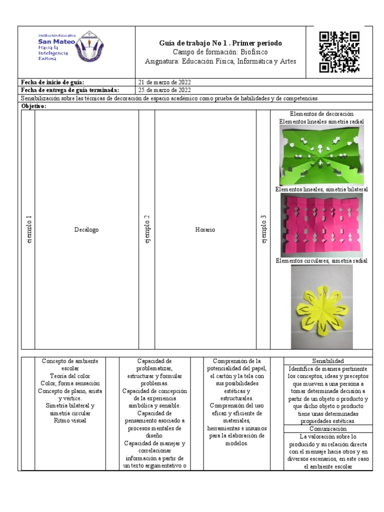Guia No 1 Ph y Pc 1p Bio | PDF | Simetría | Aprendizaje