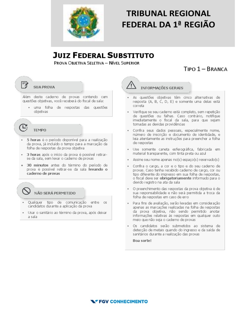 Trf1 Juiz Federal Substitutojsub Tipo 1 | PDF | Direito Penal | Procedimento criminal