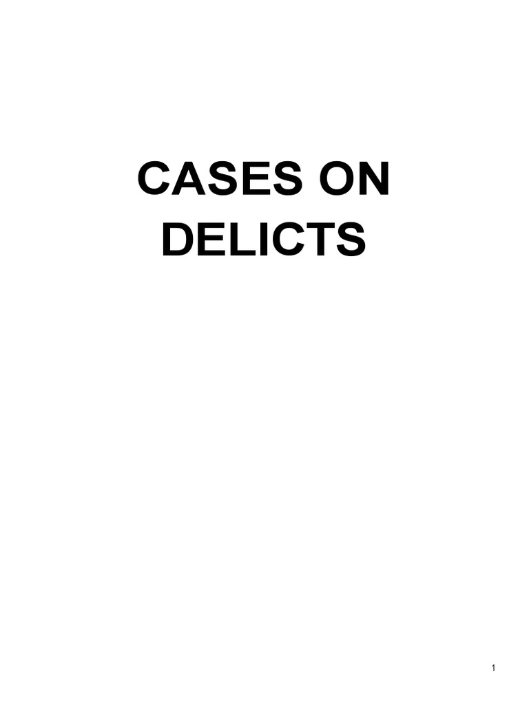Cases On Delicts | PDF | Double Jeopardy | Lawsuit