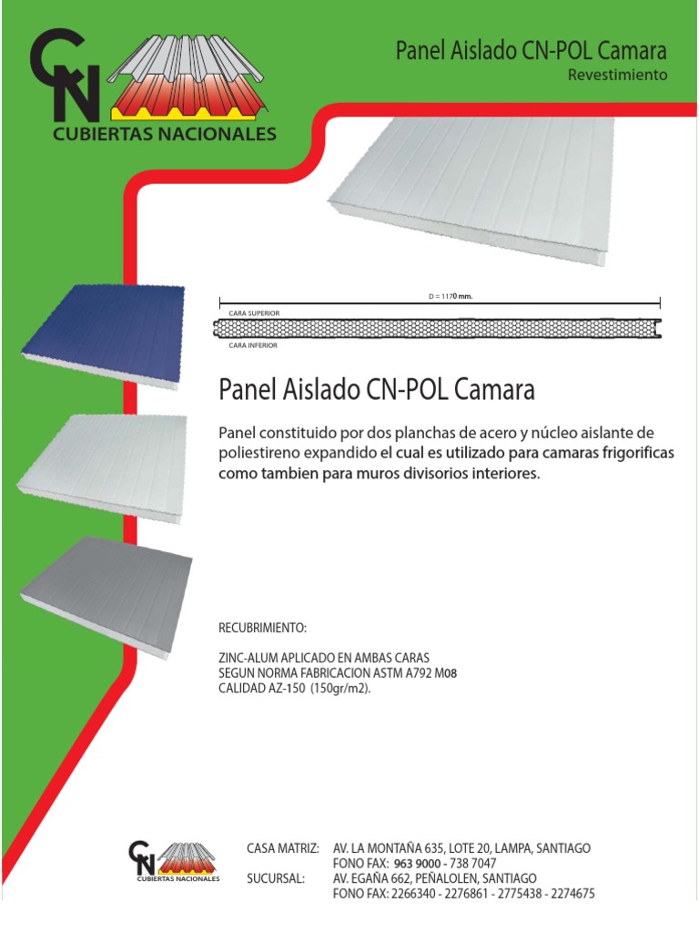 Panel Aislado CN-PO: Especificaciones y Ventajas | PDF | Rieles ...