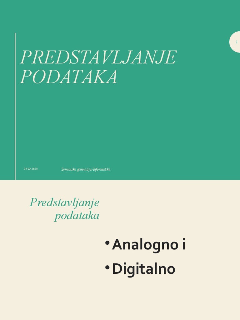 Predstavljanje Podataka | PDF