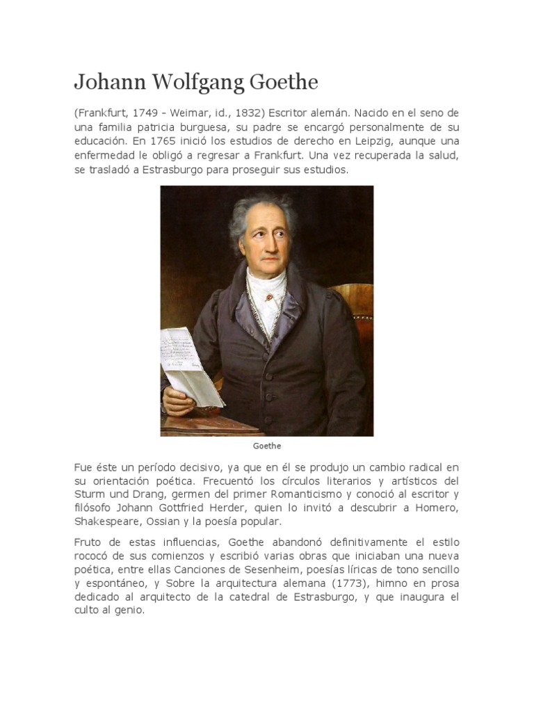 Johann Wolfgang Goethe | PDF