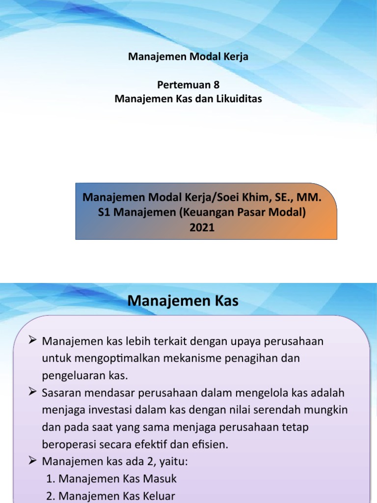 Pert.8 - Manajemen Kas | PDF