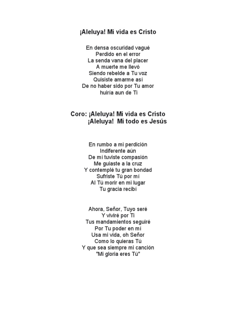 Aleluya Mi Vida Es Cristo | PDF