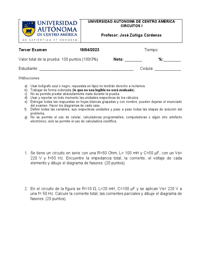 Examen 3 - IC-2023 | PDF