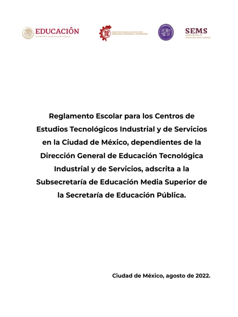 Reglamento CETIS-CDMX 2022 | PDF