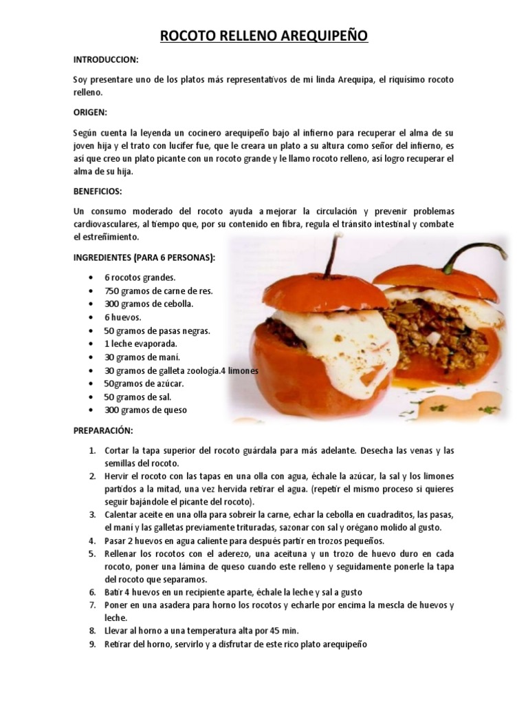 Rocoto Relleno Arequipeñ1 | PDF