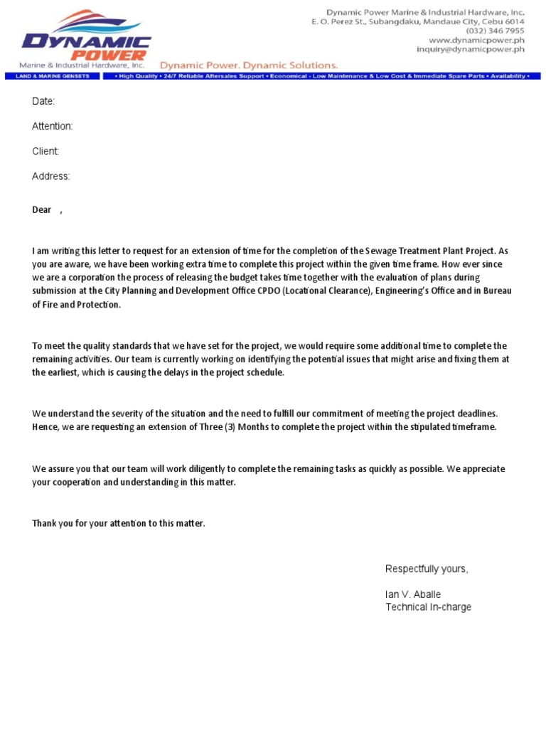 Extension Letter | PDF