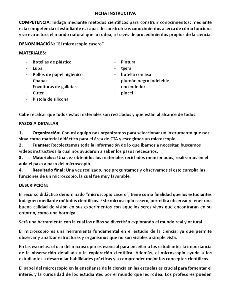 MICROSCOPIO | PDF | Microscopio | Método científico