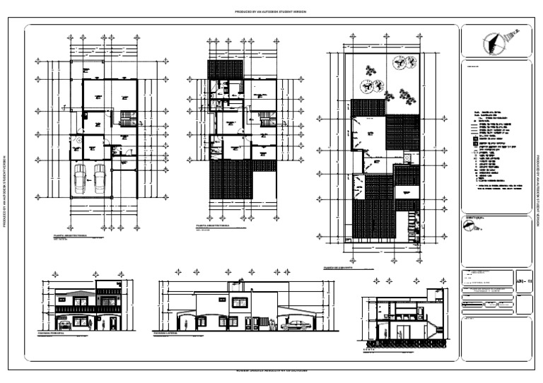 Plantas Arquitectónicas (con cortes y fachadas) | PDF