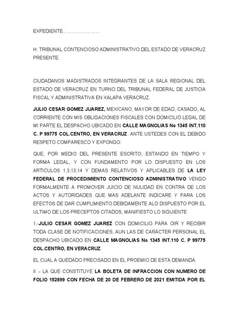 Demanda Procesal Administrativa | PDF