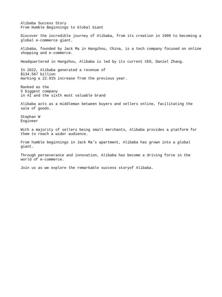 Alibaba Success Story | PDF