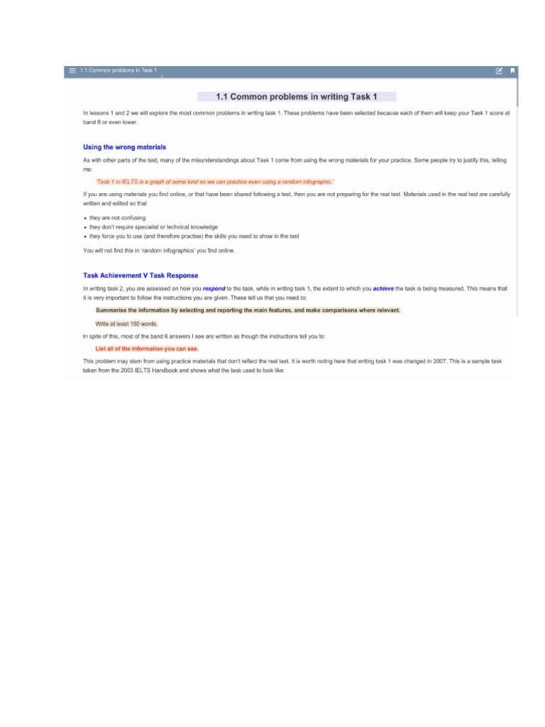 The Key To Ielts Academic Writing Task 1 | PDF