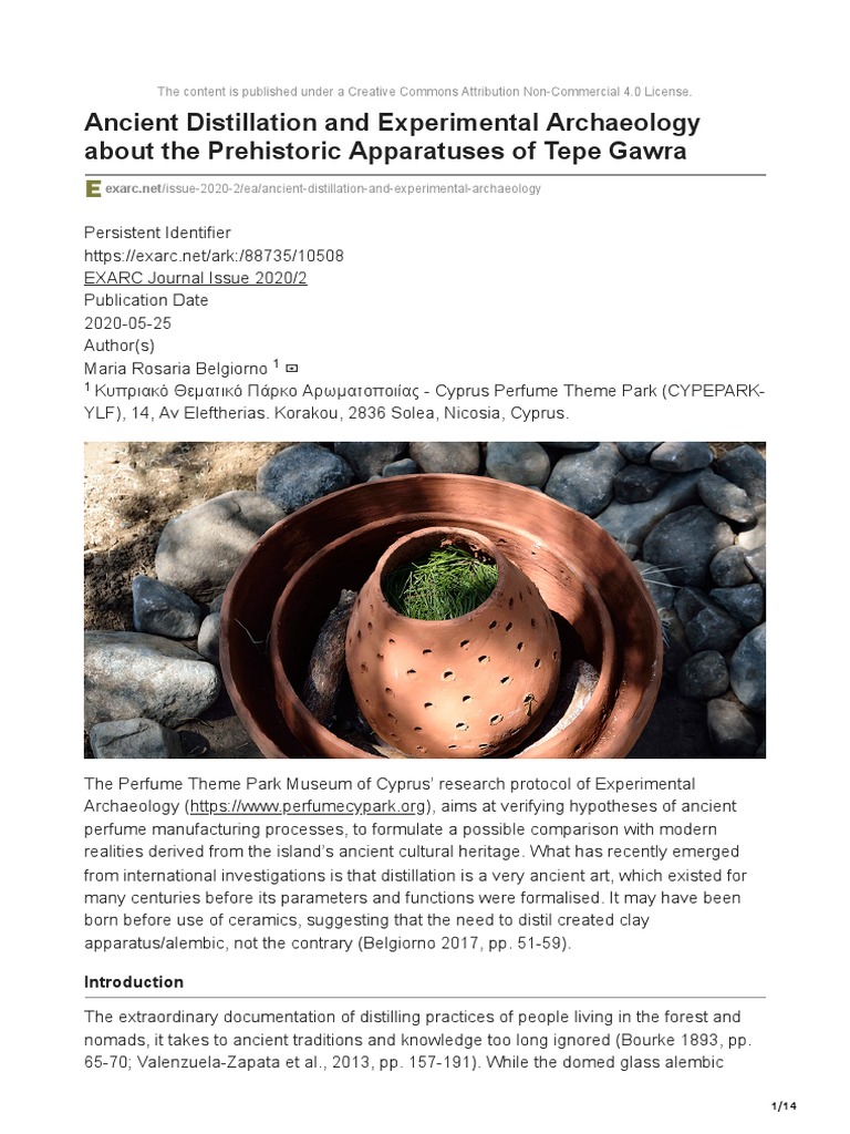 Ancient Distillation and Experimental Archaeology About The Prehistoric ...