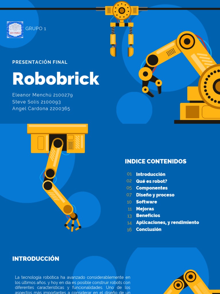 Presentación Proyecto Industrial Mecanizado Ilustraciones Azul y Amarillo-2 | PDF | Robótica | Robot
