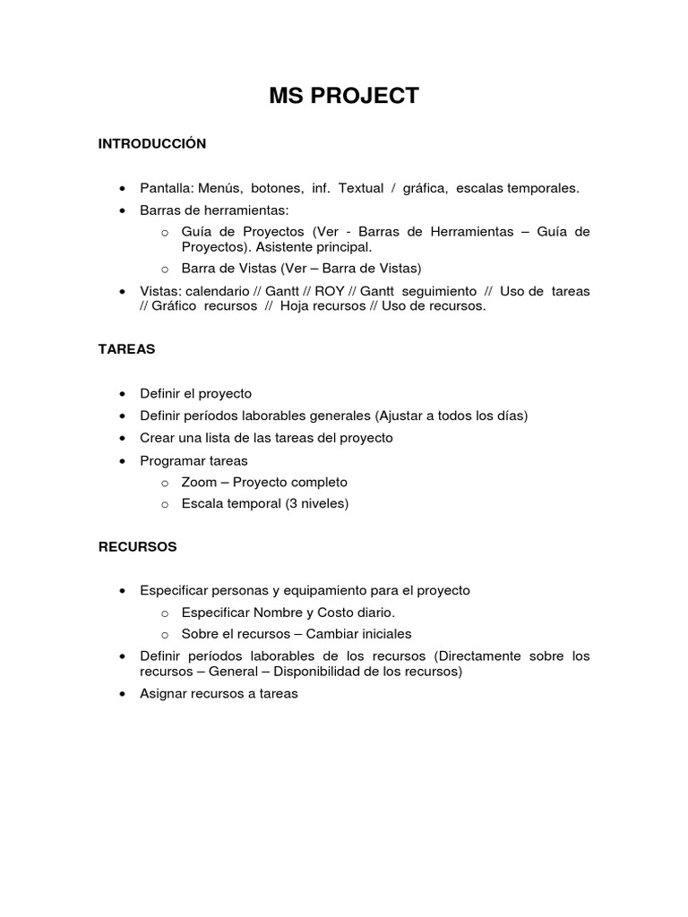 MS Project Ejercicio 3.3 | PDF