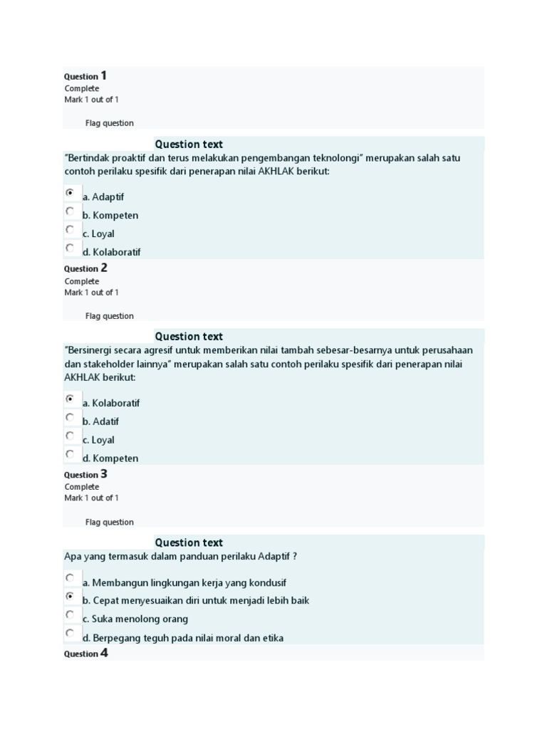 Kunci E-Learning AKHLAK | PDF