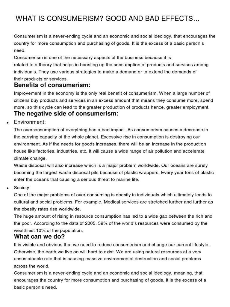 @IELTS - DR What Is Consumerism? | PDF | Consumerism | Sustainability