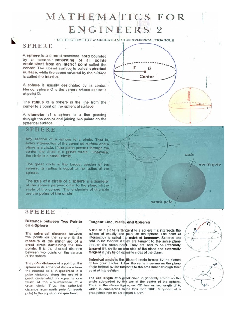 Mfe Lecture 9 Sphere and Spherical Slogan | PDF