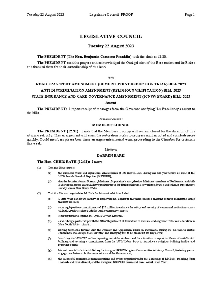 Rod Roberts Speech | PDF