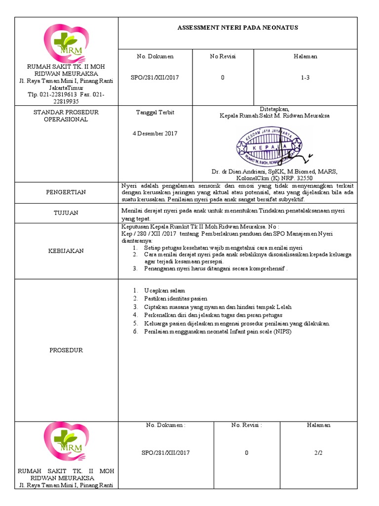PAP 4 EP 1 SPO Assesmen Nyeri Pada Anak | PDF