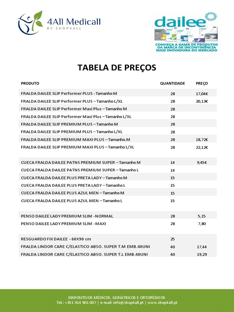 Preços de Fraldas e Produtos Geriátricos | PDF