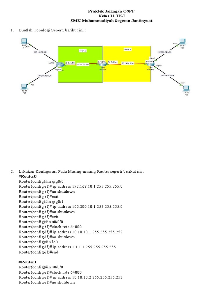 Praktek Jaringan OSPF 11 TKJ | PDF | Computer Science | Computer Mediated Communication
