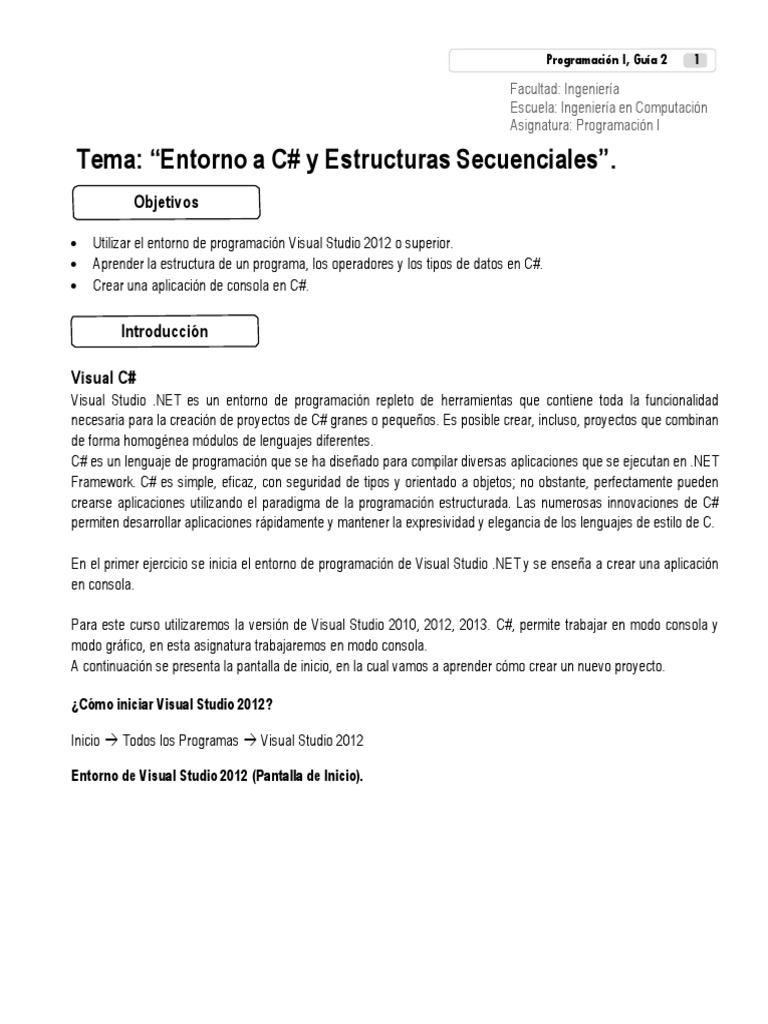 Dokumen - Tips - Tema Entorno A C y Estructuras Secuenciales Tema Entorno A C y Estructuras ...