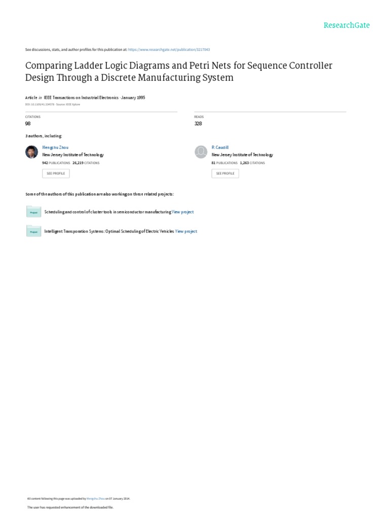 Comparing Ladder Logic Diagrams and Petri Nets For | PDF