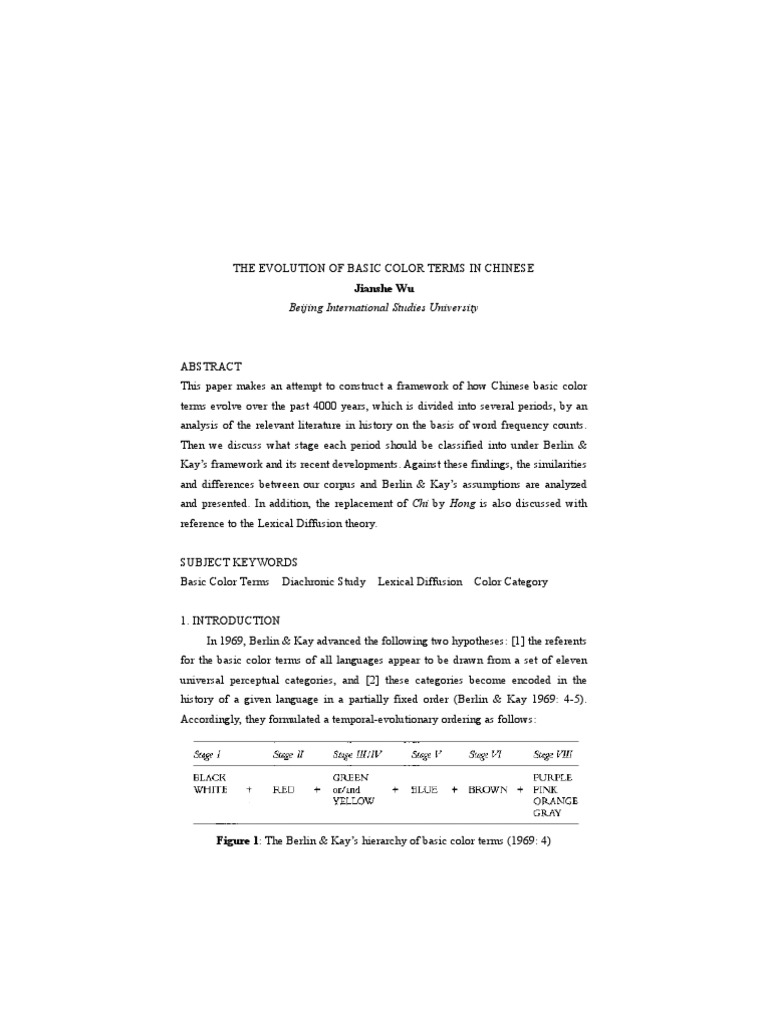 The Evolution of Basic Color Terms in Chinese | PDF | Qi | History Of China