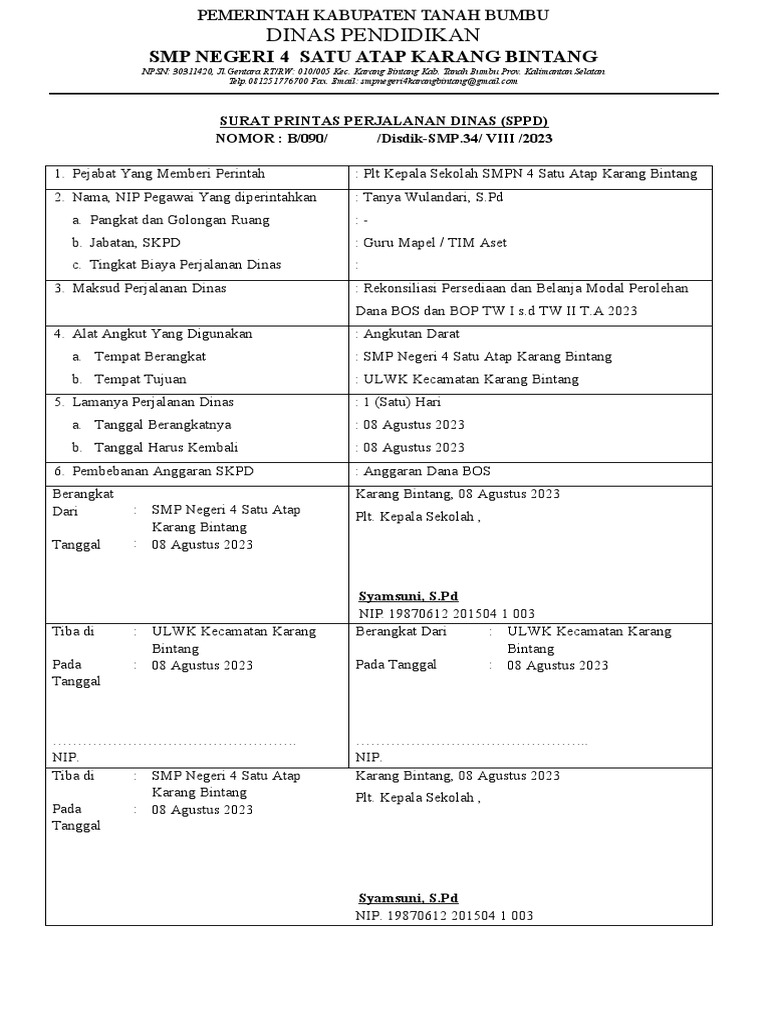 Format SPPD 2023 | PDF