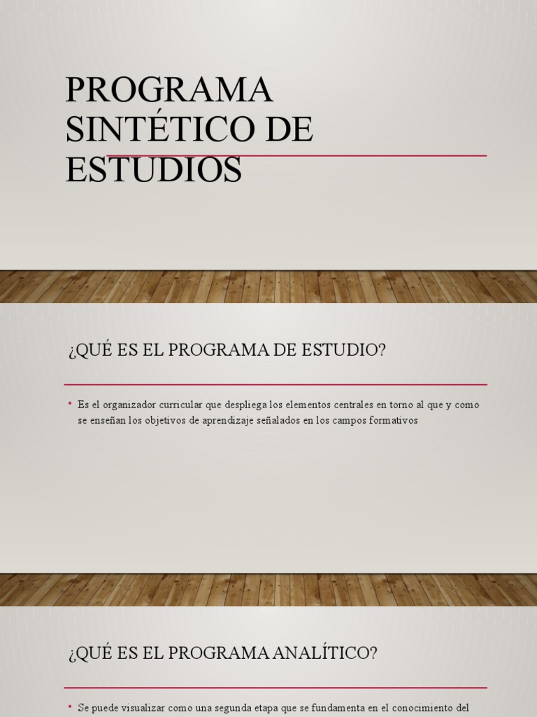 Programa Sintético de Estudios | PDF | Crecimiento personal y ...