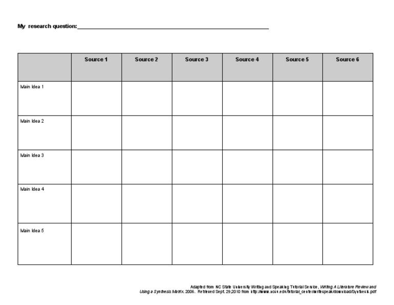 Synthesis Matrix Template | PDF