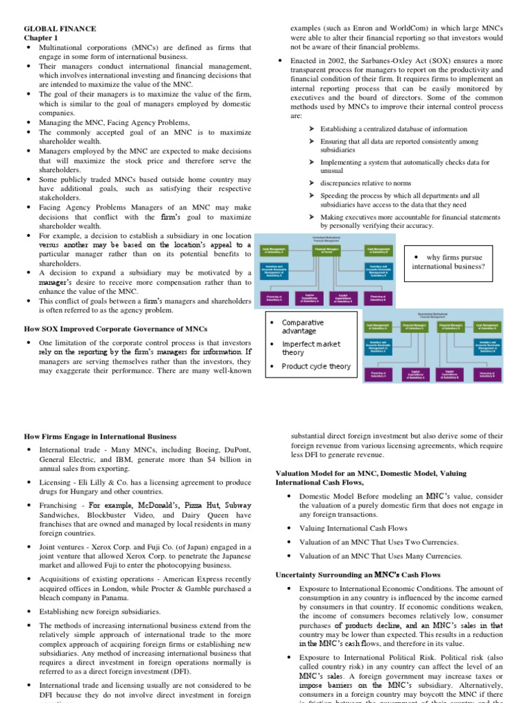 Chapter 1 Global Finance | Download Free PDF | Multinational ...