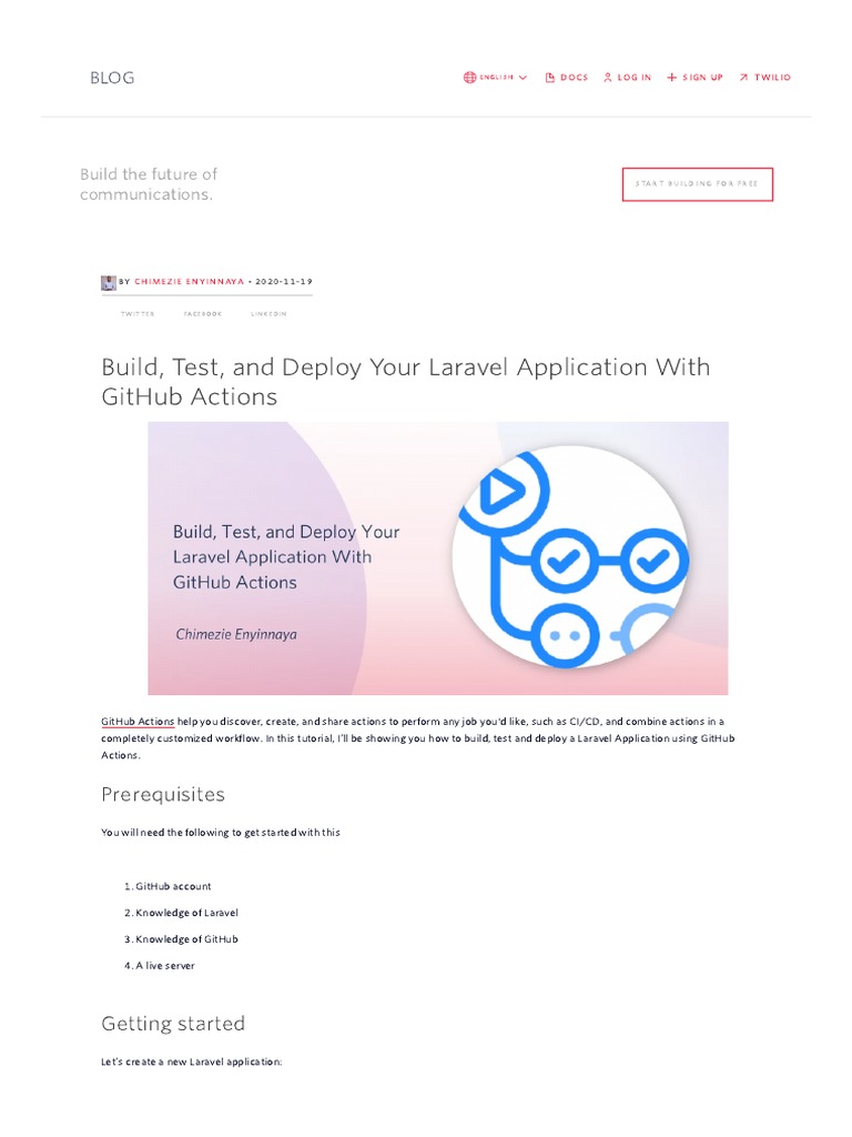 Build Test And Deploy Your Laravel Application With Github Actions Pdf World Wide Web