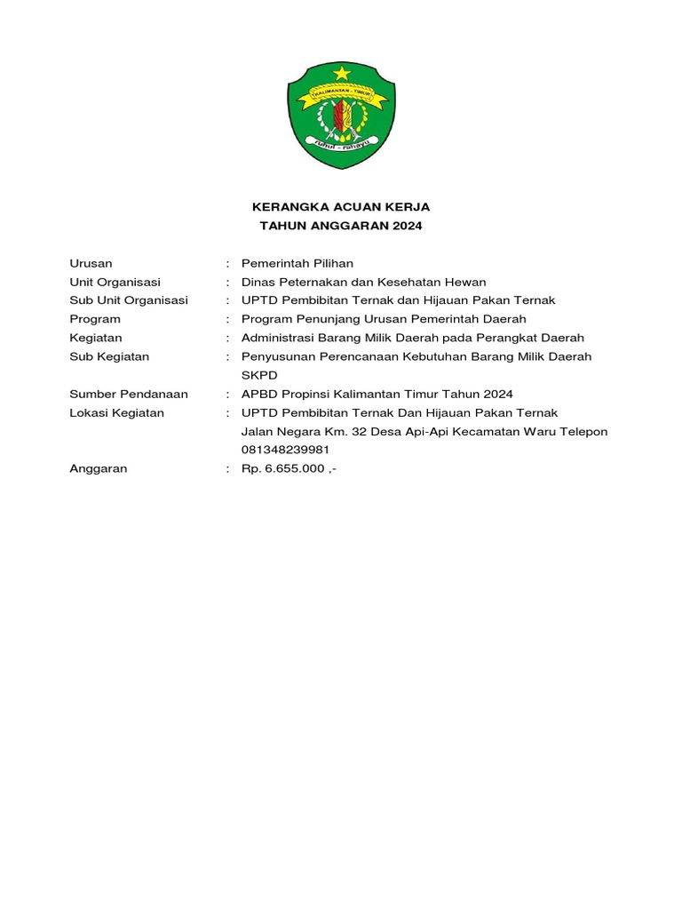 Penyusunan Perencanaan Kebutuhan Barang Milik Daerah SKPD | PDF