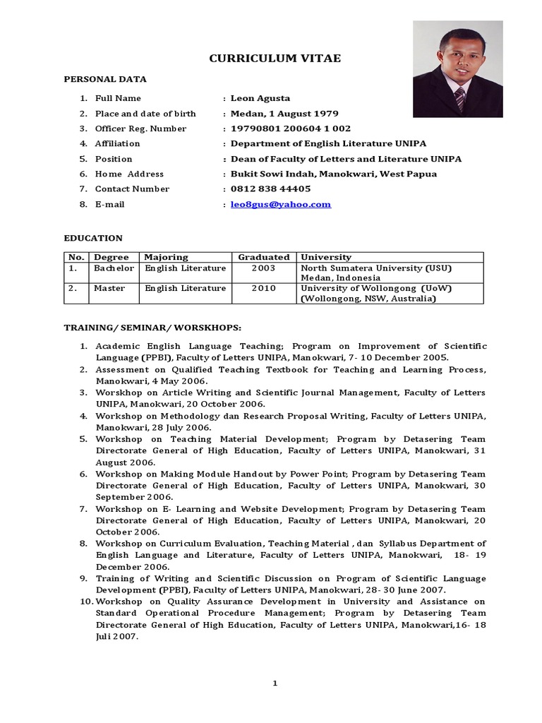 CV Leon Agusta New | PDF