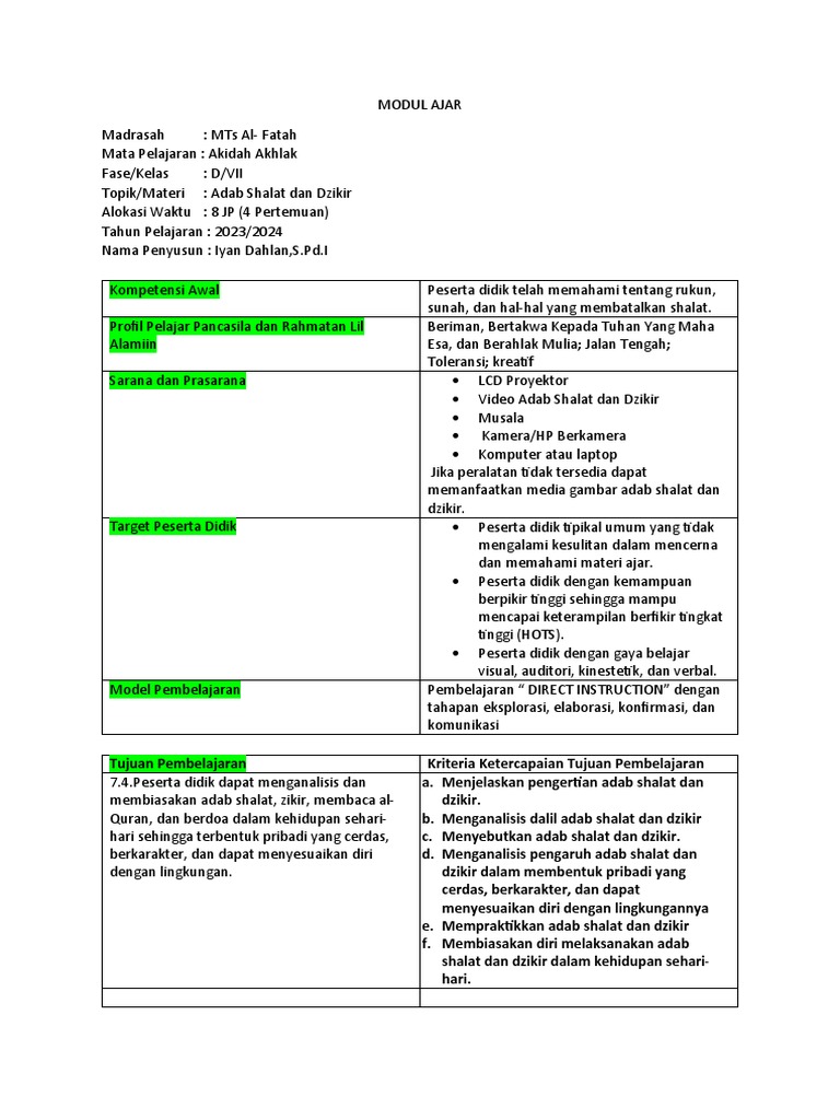 Modul Ajar Ukin | PDF Modul Ajar Ukin | PDF