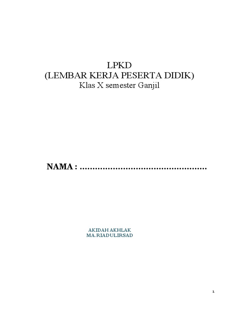 LKPD Akidah Akhlak Kelas X-Ma | PDF
