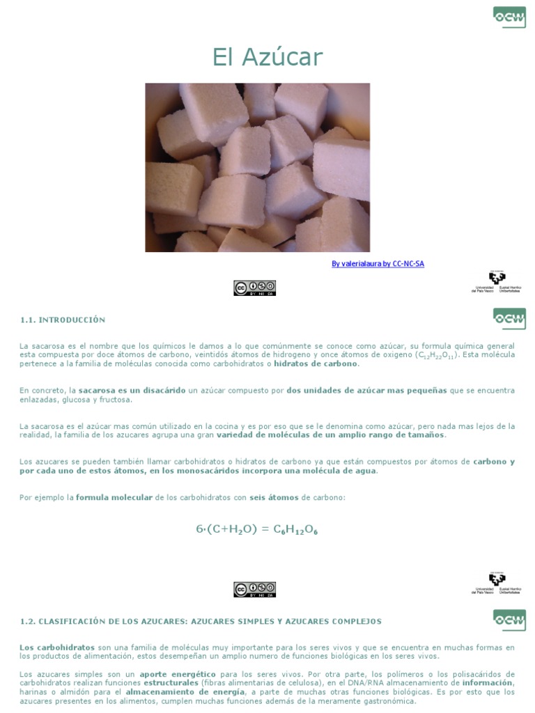 Composición y Clasificación del Azúcar | PDF