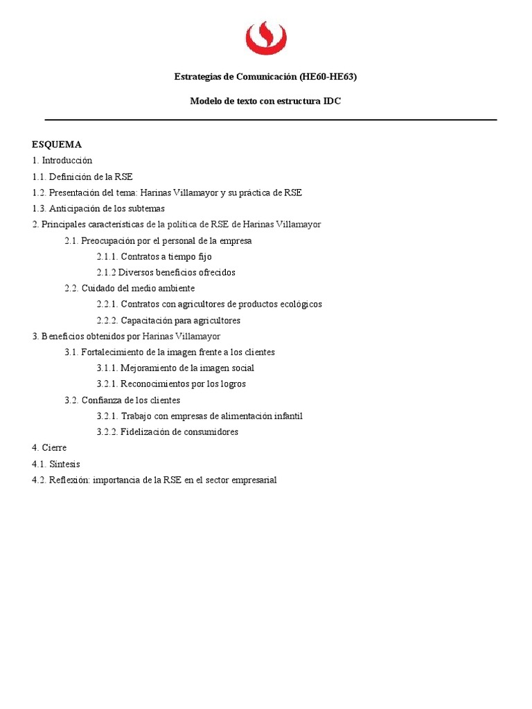 Modelo 1 de Texto Con Estructura IDC | PDF