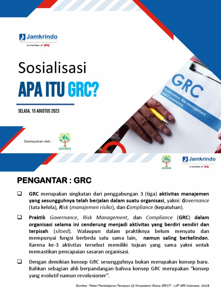 Materi Sosialisasi Apa Itu GRC Fin | PDF