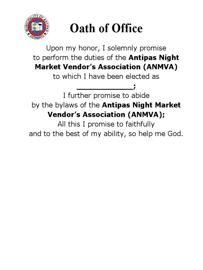 Oath of Office-Sample | PDF