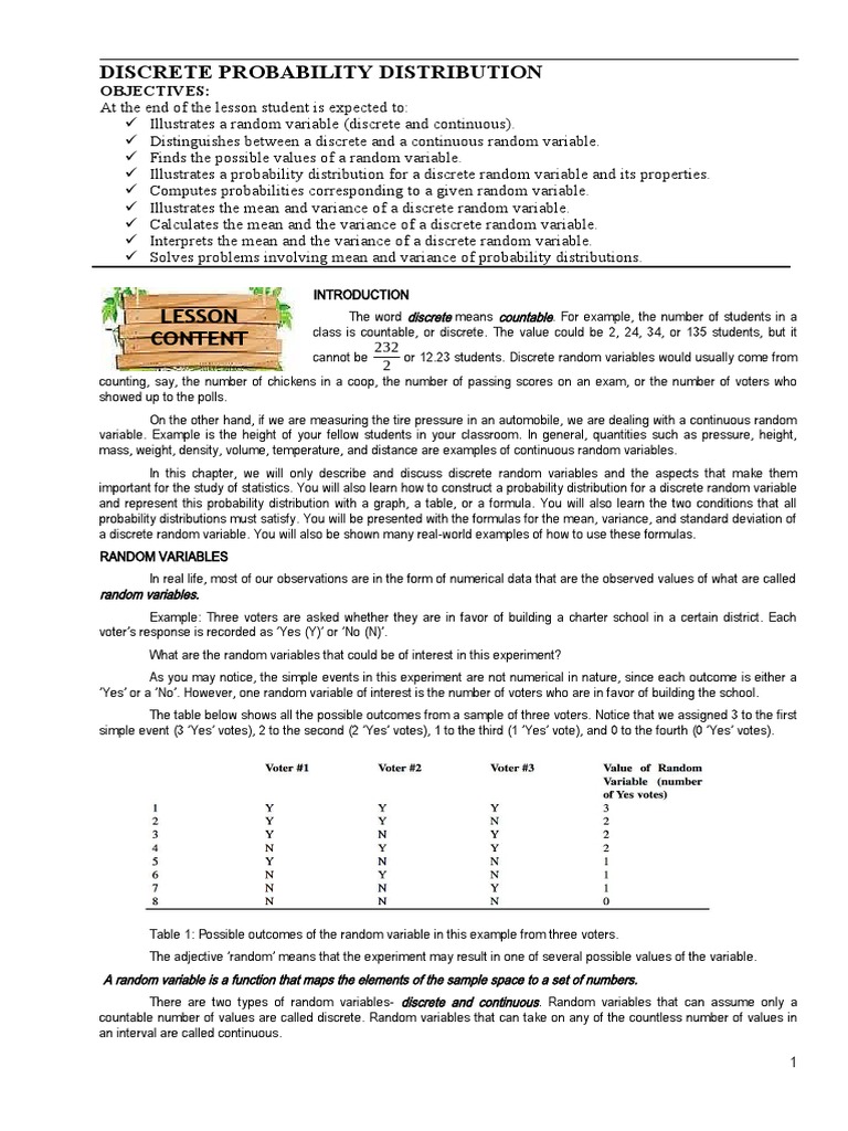 Probability Distribution - Discrete | PDF | Probability Distribution ... Probability Distribution - Discrete | PDF | Probability Distribution ...