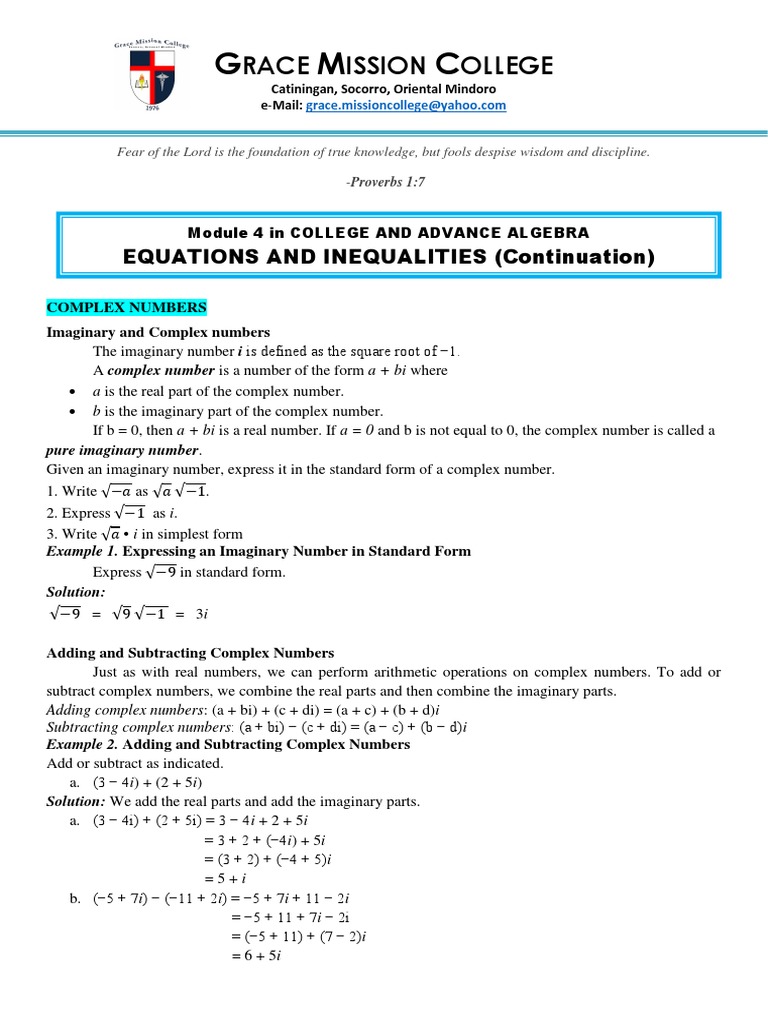 Module 4 College and Advance Algebra | PDF
