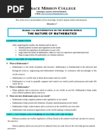 Mathematics in The Modern World (MathEd) Syllabus 2024-2025 | PDF ...