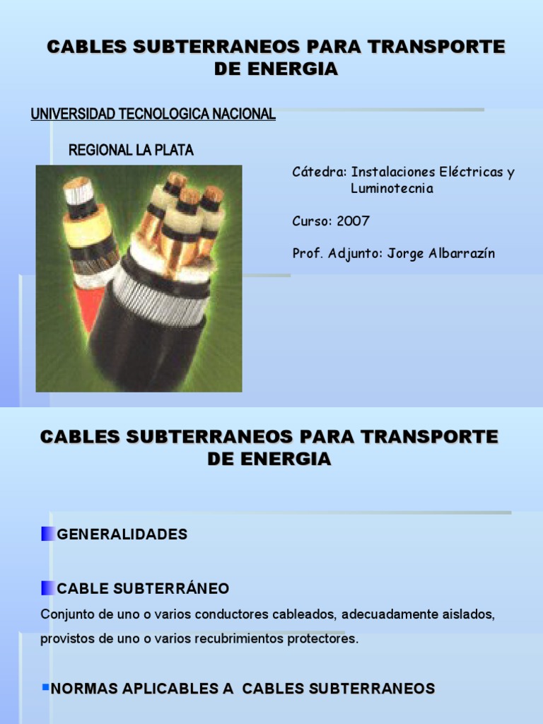Tipos de Cables Subterráneos para Energía | PDF | Conductor electrico ...