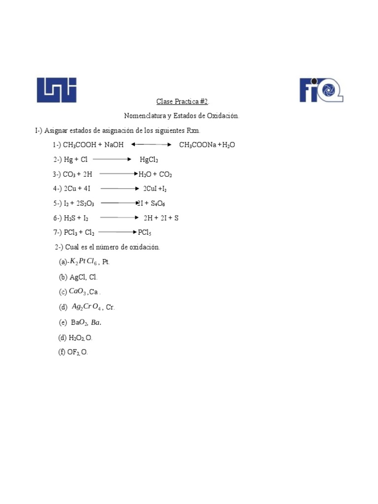 Clase Practica 2 de Q.G1 | PDF | Hidróxido | Ácido Clase Practica 2 de Q.G1 | PDF | Hidróxido | Ácido